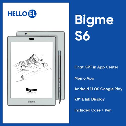 Jual Bigme S6 E Ink 7.8" Eye Friendly E Paper Chat GPT Android 11 Case ...