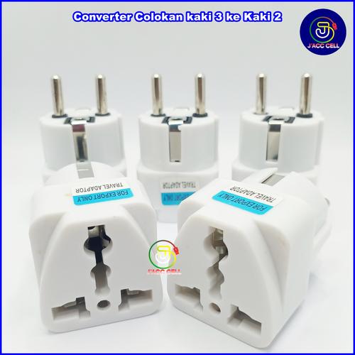 Jual Steker Over colokan kaki 3 tiga ke kaki 2 Dua stop kontak Adapter ...
