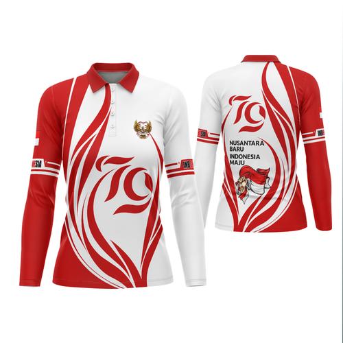 Jual Kaos Polo Wanita Jersey 17 Agustus Indonesia Merdeka Hut Ri Ke 79 2024 Dirgahayu Republik ...