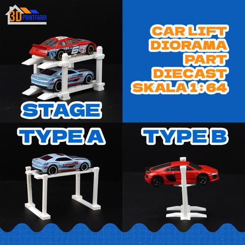 Jual Miniatur Diorama Car Lift Skala 1:64 - Plastik ABS - Tipe B - Kab ...
