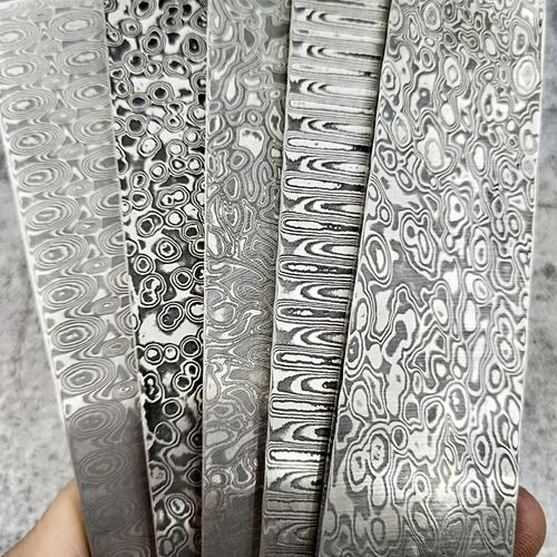 Jual Damascus Steel Billet Plat Baja Damascus 2.5mm x 3cm x 20cm - WAVE ...