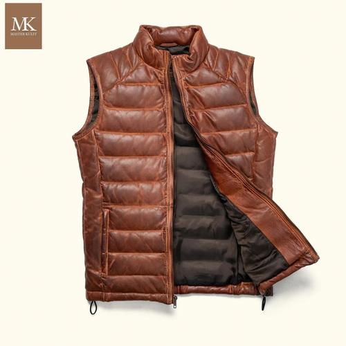 Jual Rompi Pria Kulit Asli Vest Leather Bahan Super Mk08 - Coklat Tua ...