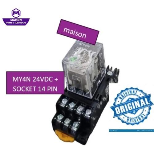 Jual Set Relay MY4N 24VDC + Socket 14 pin / MY4 24VDC - Relay + socket ...