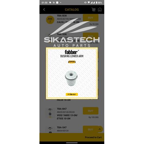 Jual 48654-0K090 SMALL FRONT LOWER ARM BUSH / KARET BUSHING SAYAP BAWAH ...