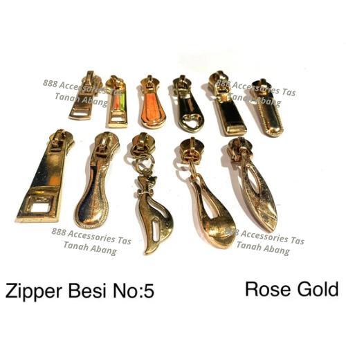 Jual Kepala Resleting No.5 Gigi Besi Impor Rose Gold ( isi 12 pcs ...