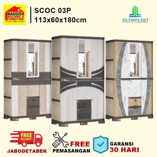 Promo LEMARI PAKAIAN PLASTIK - LEMARI PLASTIK 3 PINTU - SCO - OLYMPLAST ...