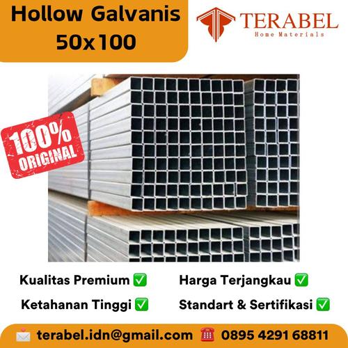 Jual Hollow Galvanis Pipa Kotak Galvanis UK 50x100 x 6 meter - 1,1mm ...