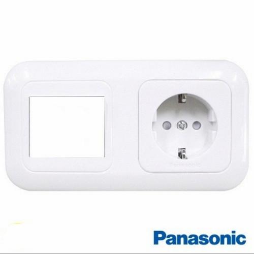 Jual PANASONIC Wide Series Saklar 1 / 2 Gang Plus Stop Kontak With ...