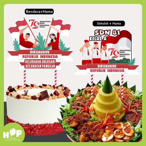 Jual Topper Tumpeng Cake 17 AGUSTUS Hiasan HUT RI / DIRGAHAYU - Bendera ...