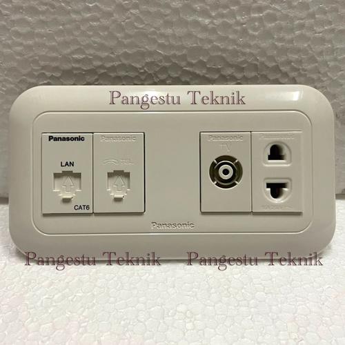Jual Modul Jack Antena TV plus outlet data lan cat 6 & modul telepon ...