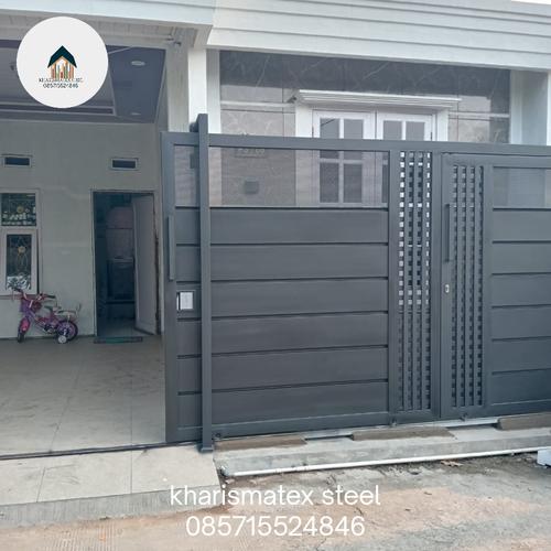 Jual pagar minimalis modern double sliding - Kota Tangerang Selatan ...