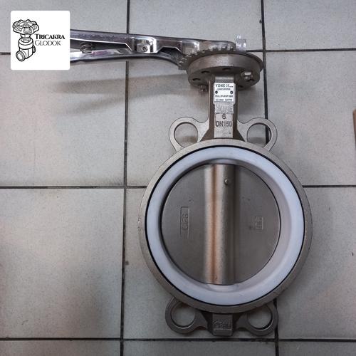 Jual butterfly valve stainless steel 6"/butterfly valve YONE ss304 6 ...