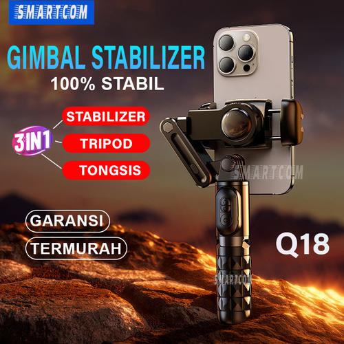 Promo Smartcom Q18 Gimbal Stabilizer Handphone Smart Tracking Tripod Hp ...