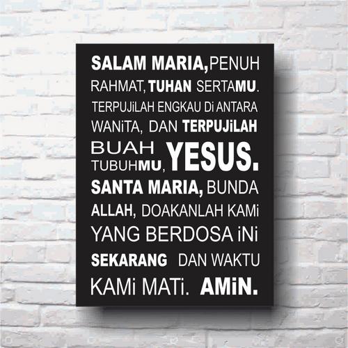 Jual Hiasan Dinding Katolik Doa Salam Maria wall decor Frame kayu ...