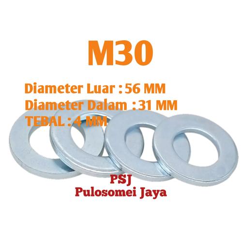 Jual Ring Plat Besi Putih M30 : Washer Plated Galvanis M30 - Kota ...