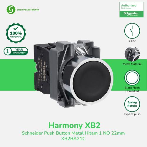 Promo Schneider Push Button Metal Hitam 1 NO 22mm - XB2BA21C - Jakarta ...