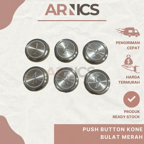 Jual Push Button Tombol Kone Bulat Led Merah / Elevator Push Button ...