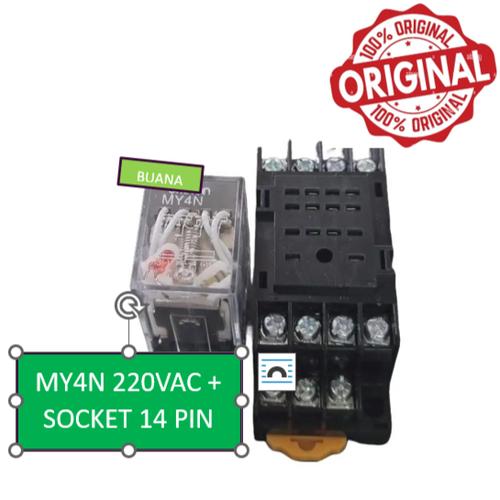 Jual Relay MY4N 220VAC + Socket 14 Pin / MY4 220V - Jakarta Barat ...