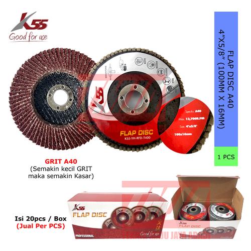 Jual K55 Flap Disc Amplas Susun 4" Grit A40 / A60 / A80 / A100 / A120 ...