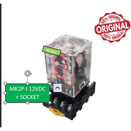 Jual SET Relay MK2P-I 12VDC + Socket - 8 pin / MK2P 12VDC / MK2P 12V ...