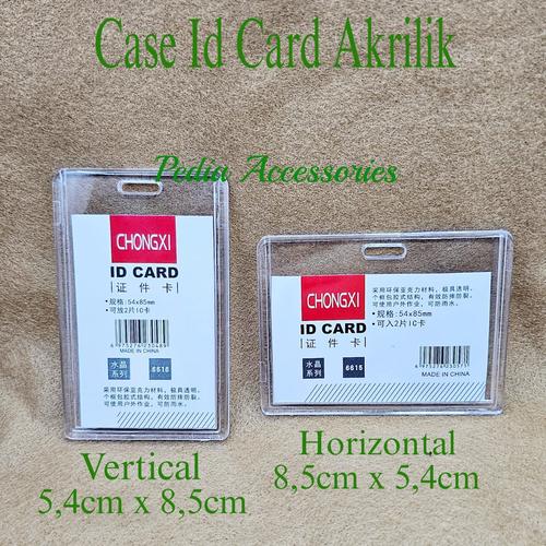Jual Id Card Holder Acrylic Transparant 6615 dan 6616 Nametag Id Card Holder Mika / Id Card ...