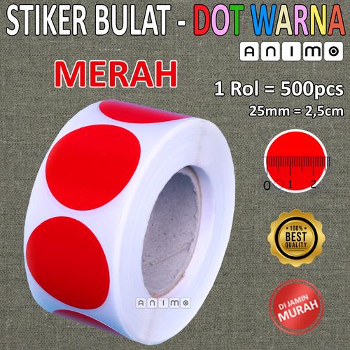 Jual Stiker Bulat Warna - COLOR DOT STICKERS - ROL - Merah - Jakarta ...
