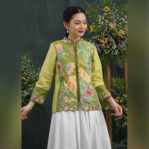 Jual NONA RARA - Cindy Encim T3017, Baju kerja blouse batik wanita modern - L - Kota Depok ...