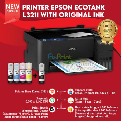 Promo Epson L3211 Printer Ecotank All In One Print Scan Copy A4 003 - Tanpa Tinta Cicil 0% 3x ...