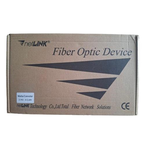 Jual Media Converter Netlink 2 Port FO To 6 Port Lan 10/100 - Fiber ...
