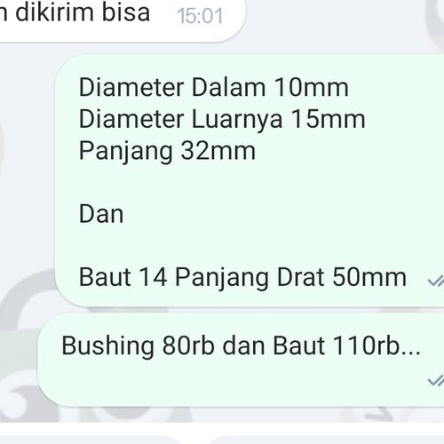 Jual BUSHING M10 DAN BAUT 14 x 50mm - Jakarta Utara - Electseven ...