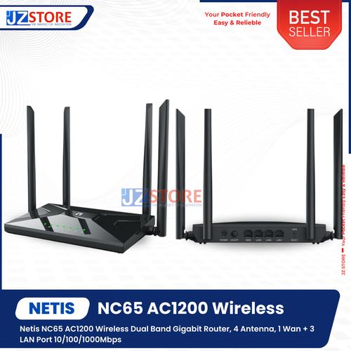 Jual Netis NC65 AC1200 Wireless Dual Band Gigabit Router 4 Antenna ...