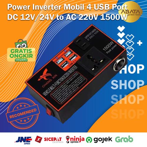 Promo Power Inverter Mobil DC 12V/24V to AC 220V 1500W 4 USB Port ...