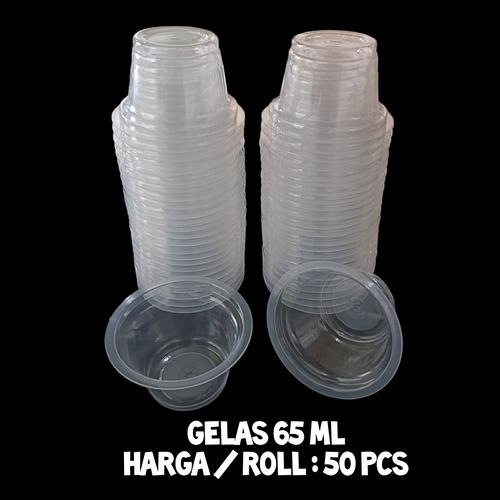 Jual Gelas Plastik Bening 65ml Isi 50pcs / Gelas Eskrim / Gelas Jelly / Gelas Puding / Gelas ...