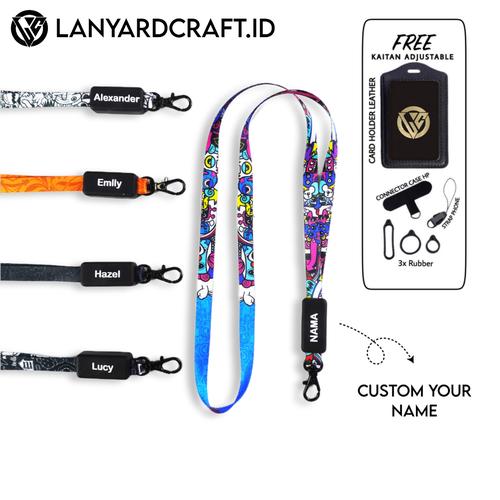 Jual KS Lanyard Craft Custom Nama Doodle Series 1cm Request Nama Satuan ...