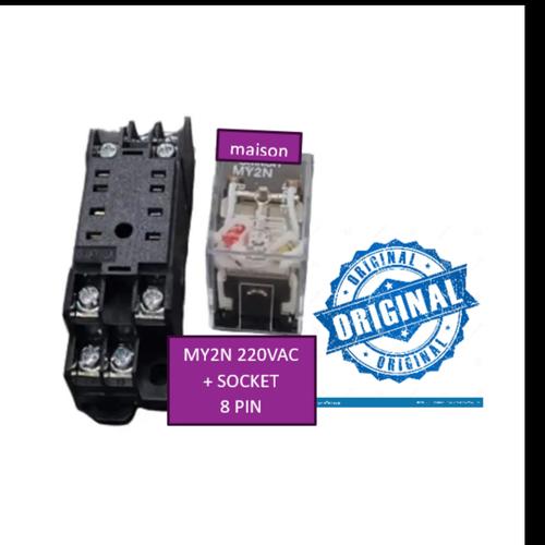 Promo Set Relay MY2N 220VAC + Socket 8 pin / Relay MY2 220V - relay aja ...