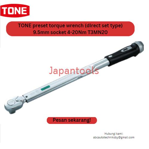 Jual TONE preset torque wrench (direct set type) 9.5mm socket 4-20Nm ...