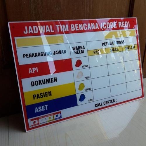 Jual Jadwal Tim Bencana (Code Red) Papan Siaga Bencana Ukuran 47×32 Cm ...
