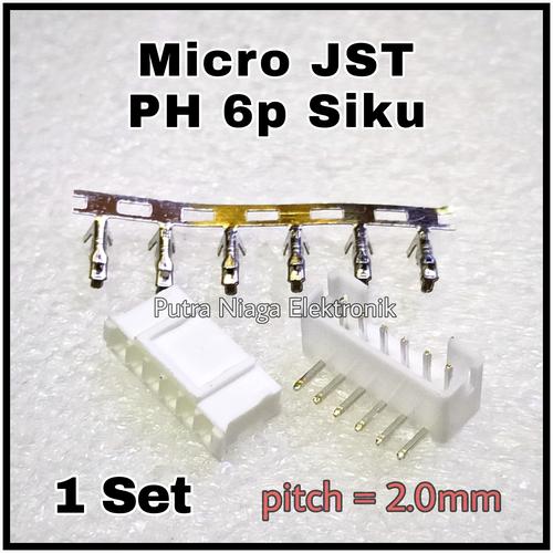 Jual (1set) Micro JST 6p Siku PH 2mm 6pin Male Bengkok Female Inner 6 pin 2.0mm - Kota Bandung ...