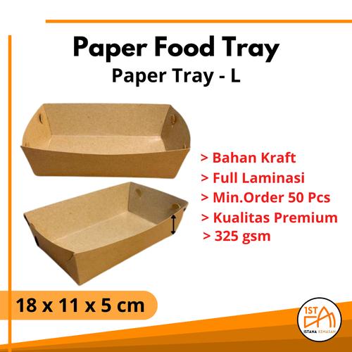 Jual Paper Food Tray Kraft Large / Piring Kertas Makanan Sekali Pakai ...