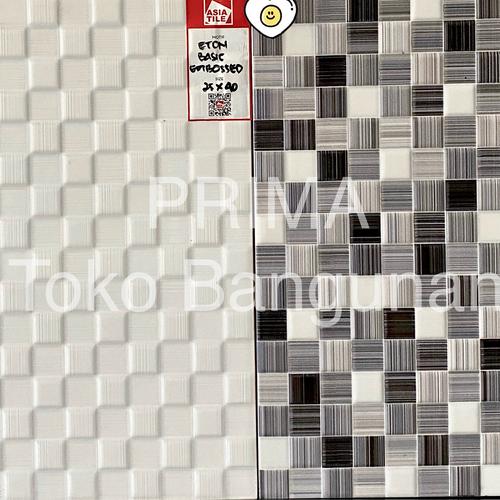 Jual KERAMIK DINDING ETON 25x40 / KERAMIK DINDING MOTIF KOTAK KOTAK ...