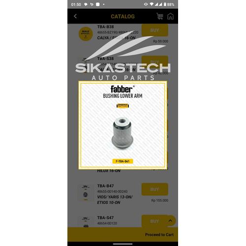 Jual 48655-0K090 BIG FRONT LOWER ARM BUSH KARET / BUSHING SAYAP BAWAH ...