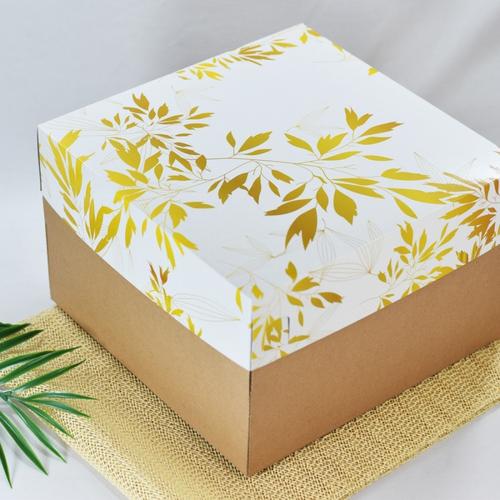 Jual kardus dus golden bambu ukuran 30 x 30 x 10cm kardus box roti cake ...