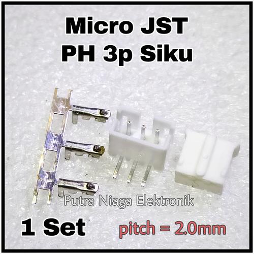 Jual (1set) Micro JST 3p Siku PH 2mm 3pin Male Bengkok Female Inner 3 pin 2.0mm - Kota Bandung ...