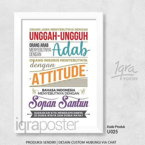Jual Unggah Ungguh Adab Sopan Santun - Poster Motivasi & Bingkai Pigura ...