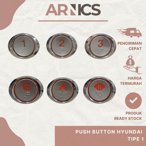 Jual Push Button Tombol Hyundai Bulat Oval Red Led dengan braile dan ...