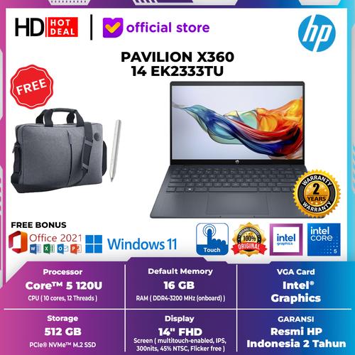 Promo Hewlett Packard HP PAVILION X360 14 ek2333TU CORE 5-120U 16GB ...