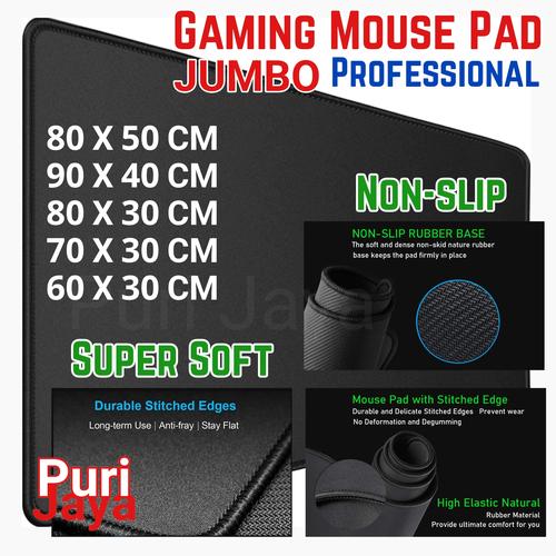 Jual Gaming Mouse Pad / Mousepad Besar 60cm x 30cm Hitam Tebal Polos ...