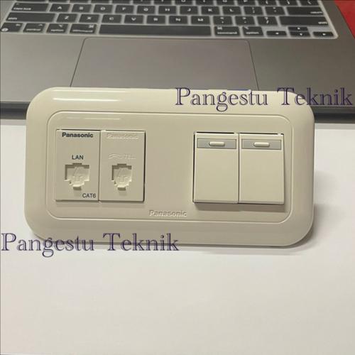 Jual Double Saklar plus Outlet data lan cat 6 & modul telepon ...