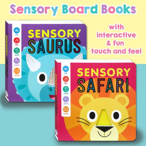 Jual Sensory Saurus/Safari Board Book (See, Feel, Hear, Move, Learn ...