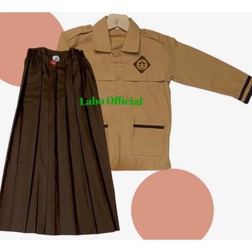 Jual Setelan Seragam Sekolah SD Pramuka Siaga Lengan Panjang - Set pakai topi, 10 tahun ...